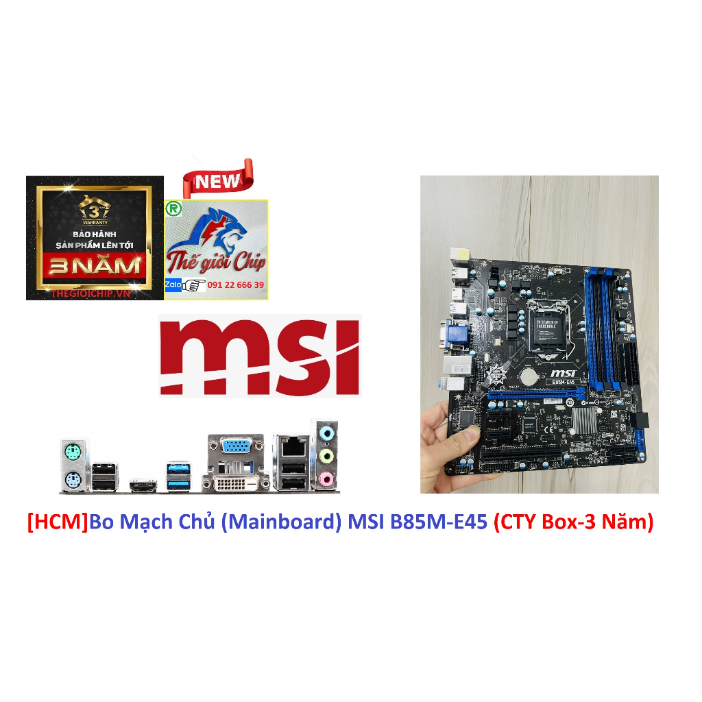[HCM]Bo Mạch Chủ (Mainboard) MSI B85M-E45 (CTY Box-3 Năm) | Shopee Việt Nam