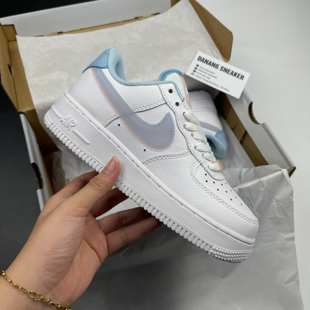 Giày Air Force 1 Low LV8 Double Swoosh Light Armory Blue(af1 xanh hồng ...