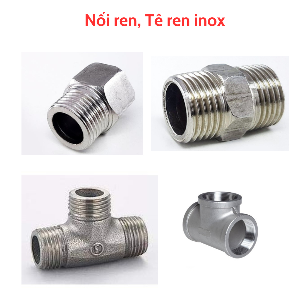 Nối ren, tê ren inox 21( nơ inox, kép inox, tê inox) | Shopee Việt Nam