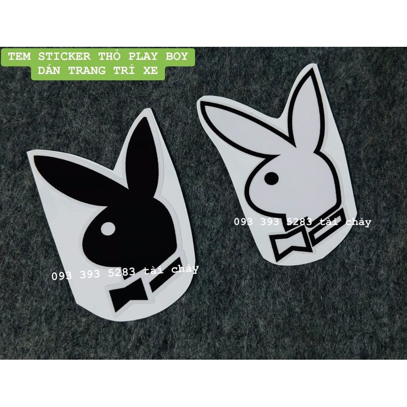 [ 1 MIẾNG ] TEM STICKER THỎ PLAY BOY DÁN TRANG TRÍ XE VÀ NHIỀ VI TRÍ ...