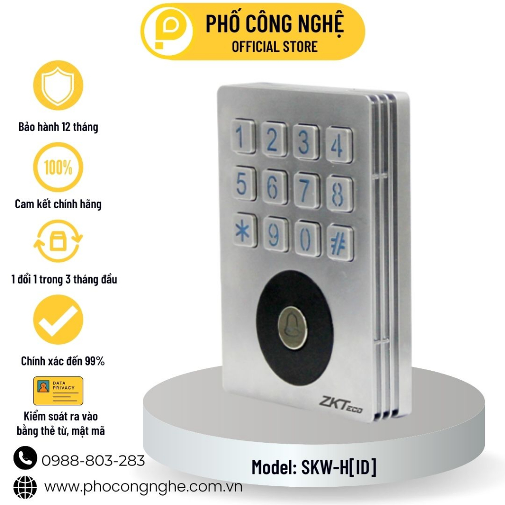 Đầu đọc thẻ từ EM 125Khz ZKTeco SKW-H[ID] | Shopee Việt Nam