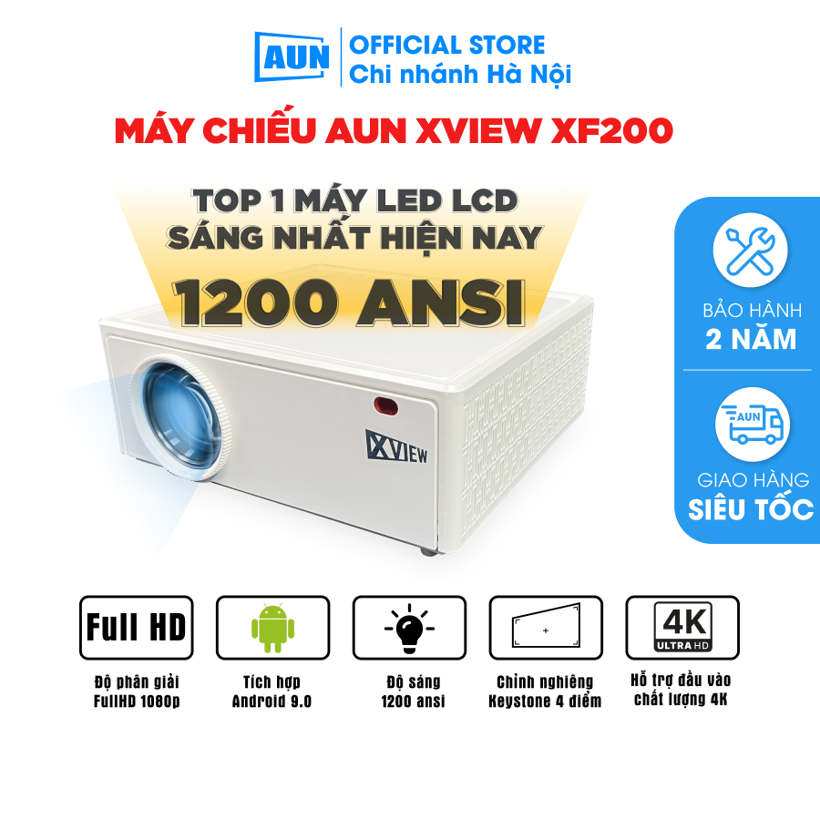Máy chiếu thông minh AUN Xview XF200 LED LCD - Độ phân giải Full HD, độ ...