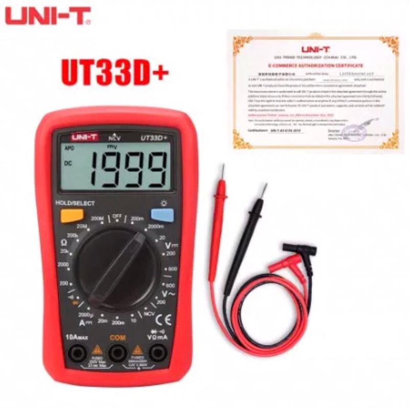 Đồng hồ vạn năng điện tử UNI-T UT33D+đo điện áp DC và AC đo dòng điện Ac UT33D UT33 | Shopee ...