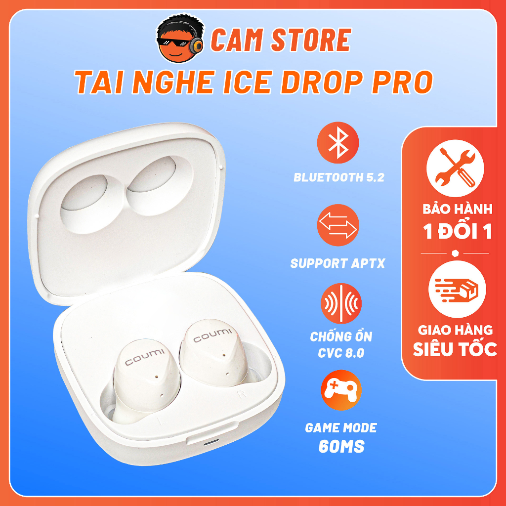Tai Nghe Coumi Ice Drop Pro - Bluetooth 5.2, Chip Aptx Qualcom 3046 ...