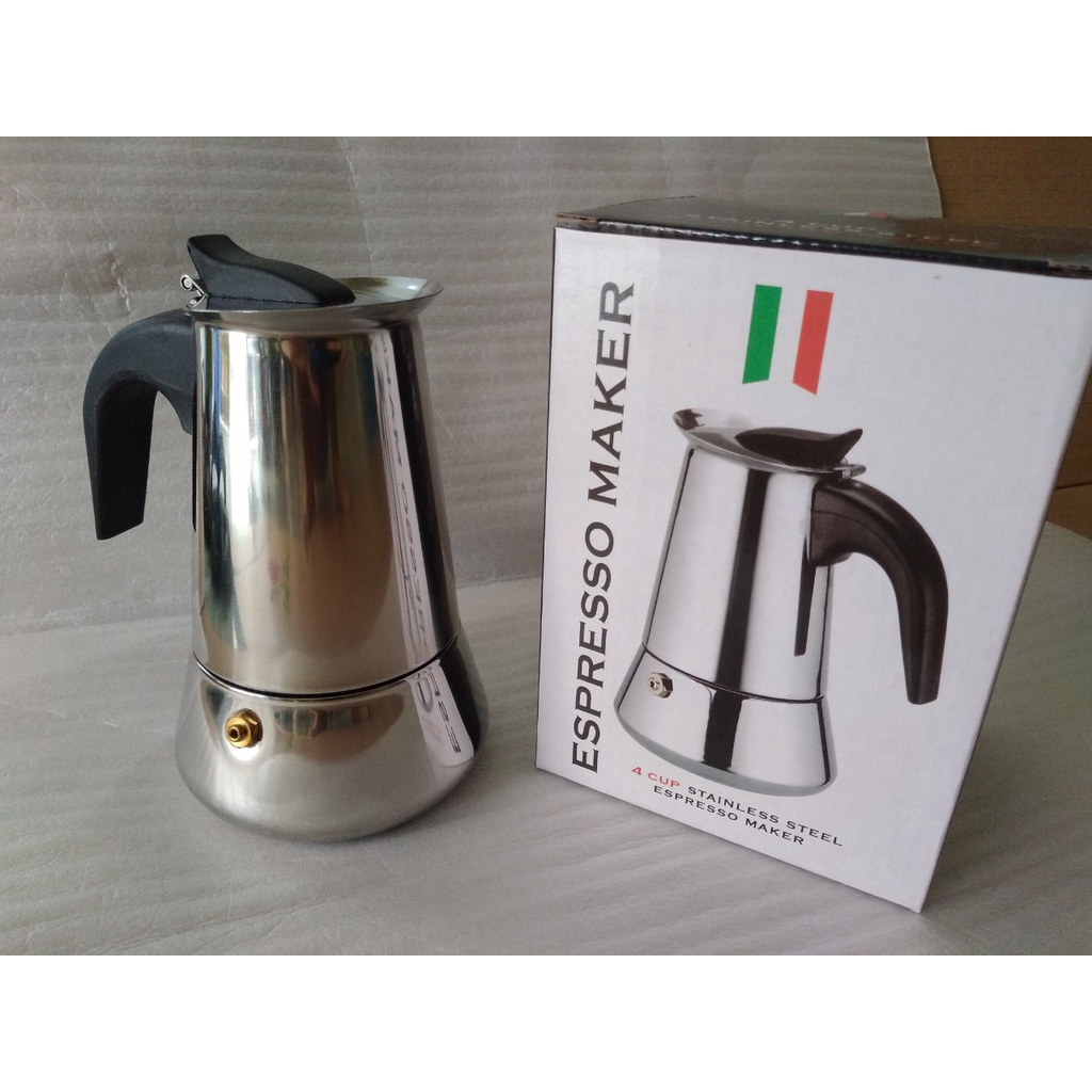 THANH LÝ ẤM CAFE MOKA POT 200ml INOX Dùng được trên bếp từ - Hàng mới ...