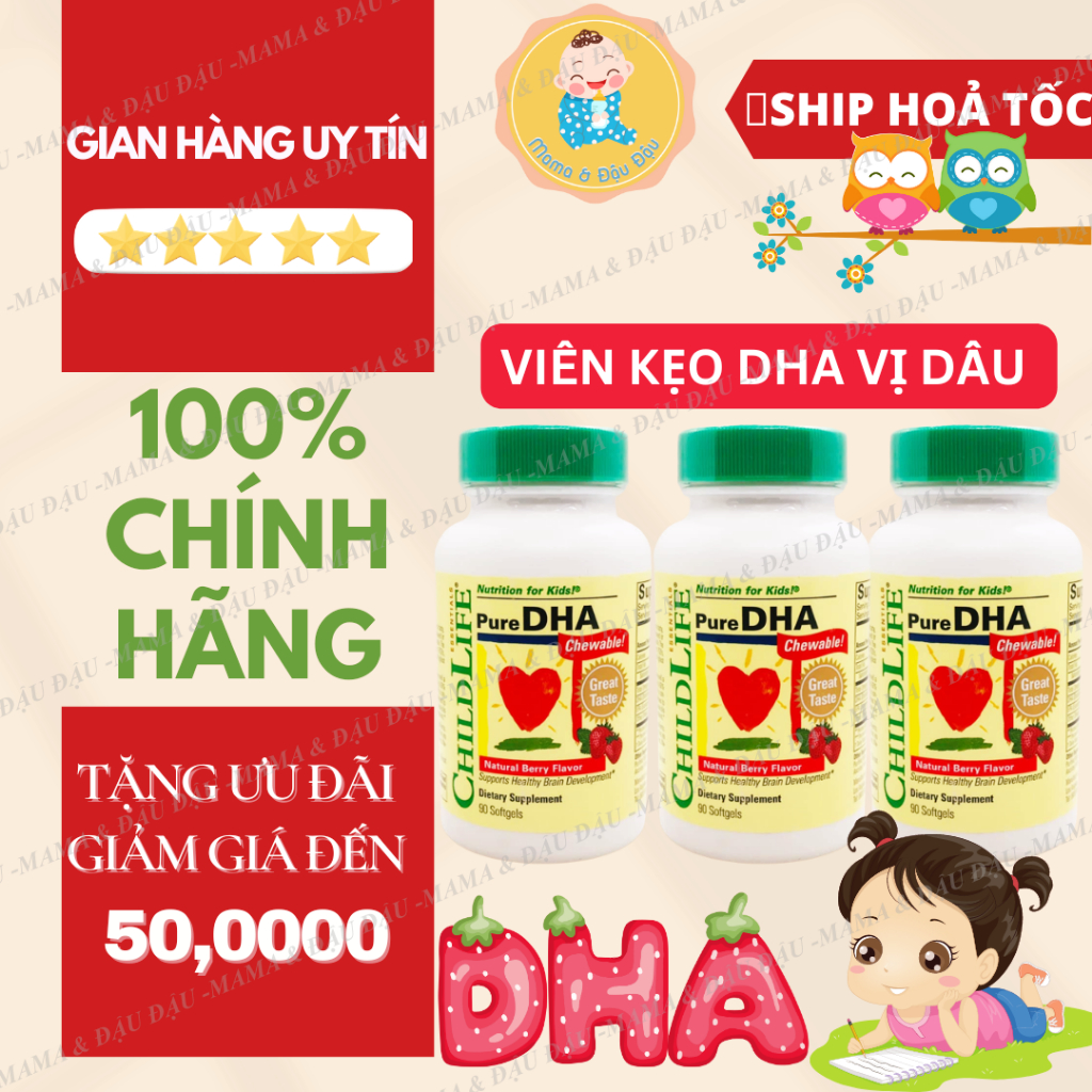[Date 2026][Mỹ] Viên kẹo DHA CHILDLIFE vị dâu siêu ngon, không tanh cho ...