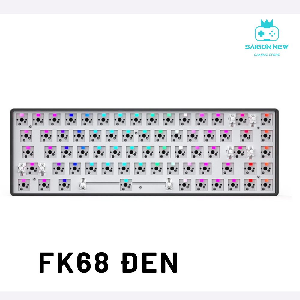 Bộ Kit Bàn phím cơ không dây Feker FK68 - Mạch hotswap 5pin - LED RGB nhiều chế độ - 3 mode kết ...