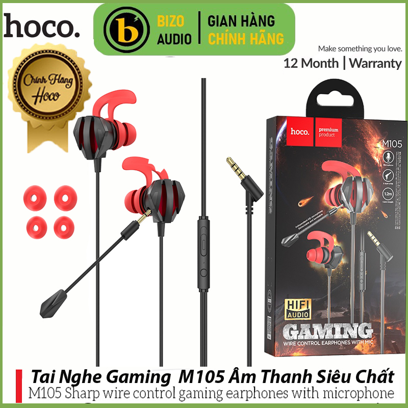 Tai nghe nhét tai Hoco M105 Gaming, Mic rời, Nghe hay, Âm thanh ...