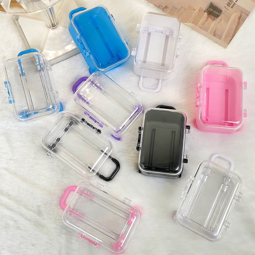 [siêu rẻ] Hộp Nhựa Mini Trong Suốt Hình Chiếc Valy Đựng Trang Sức Phụ ...