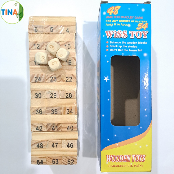 Đồ chơi rút gỗ Wiss Toy 54 thanh, bộ đồ chơi xếp gỗ, bộ rút gỗ Wiss toy ...