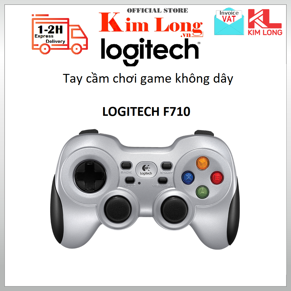 Tay game Logitech F710 không dây console - Kết nối Usb 2.4Ghz, 4 phím ...