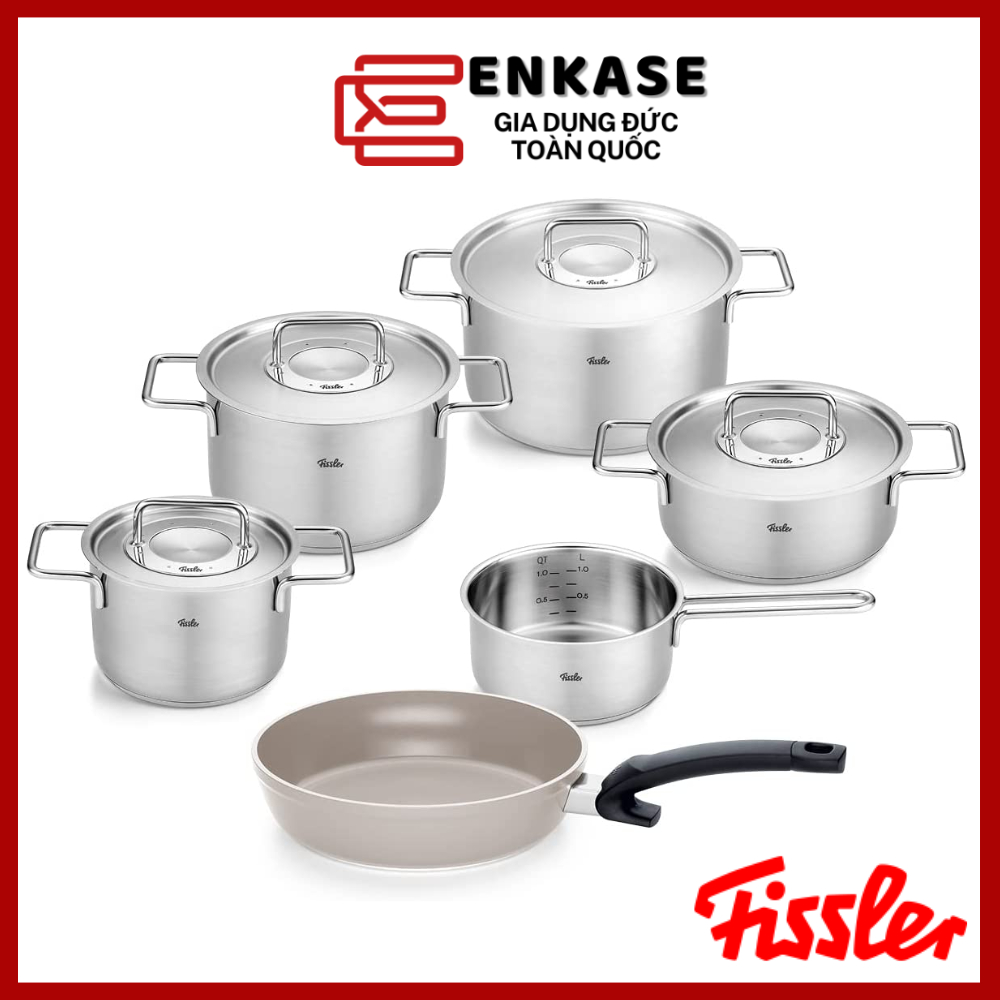 Bộ nồi Fissler Pure Collection 6 món kèm 1 chảo chống dính 24cm [Made ...