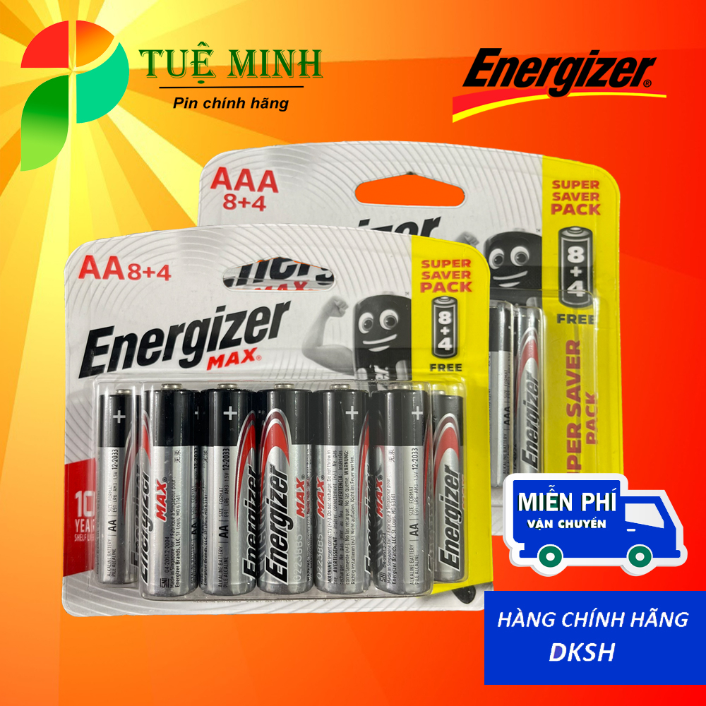 [SIÊU BỀN] Pin Energizer AA, AAA vỉ 12 viên, 2 viên, 3 viên LR6 / E91 / E92 Pin alkaline chính ...