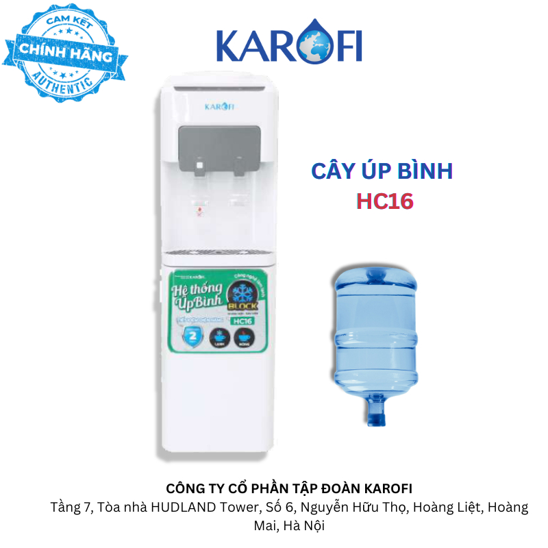 Cây nước nóng lạnh Karofi úp bình HC16 công nghệ làm lạnh block bảo ...