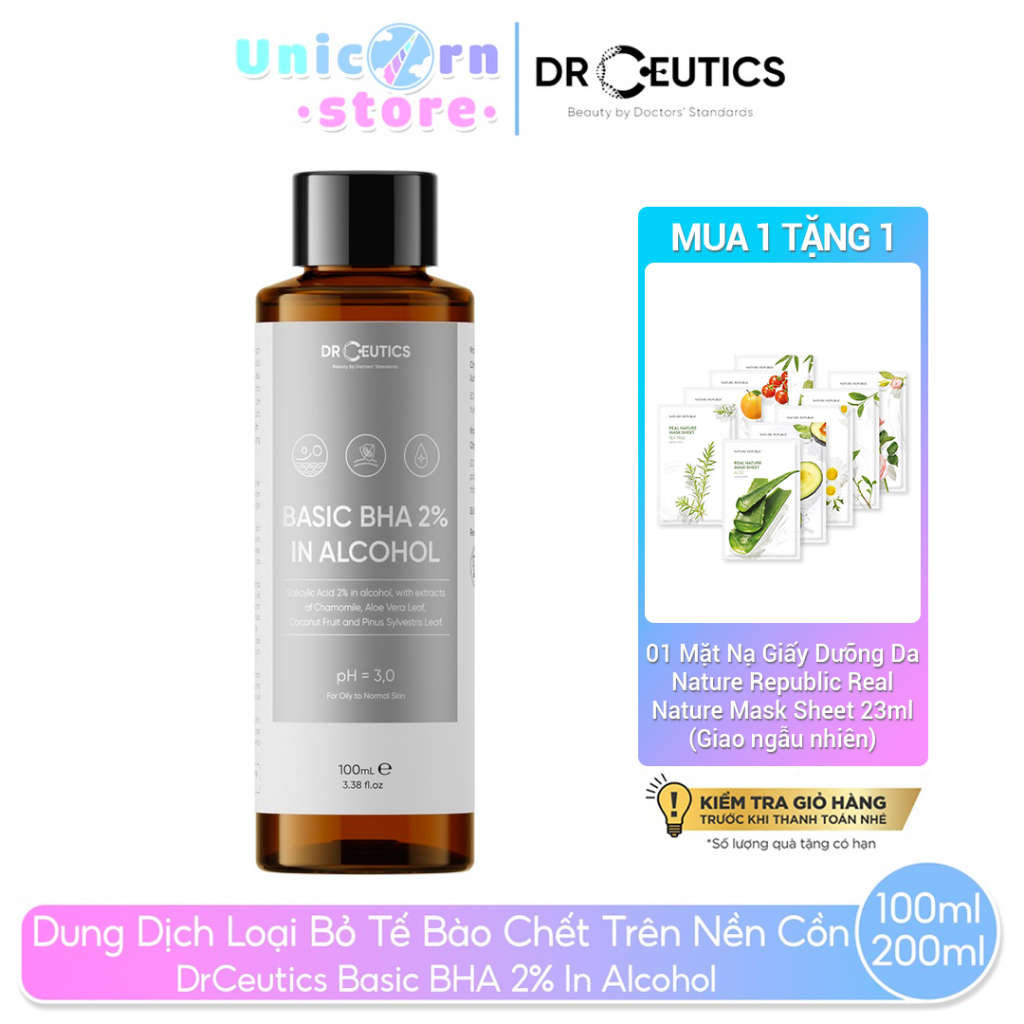 Dung Dịch Loại Bỏ Tế Bào Chết Trên Nền Cồn DrCeutics Basic BHA 2% In Alcohol | Shopee Việt Nam
