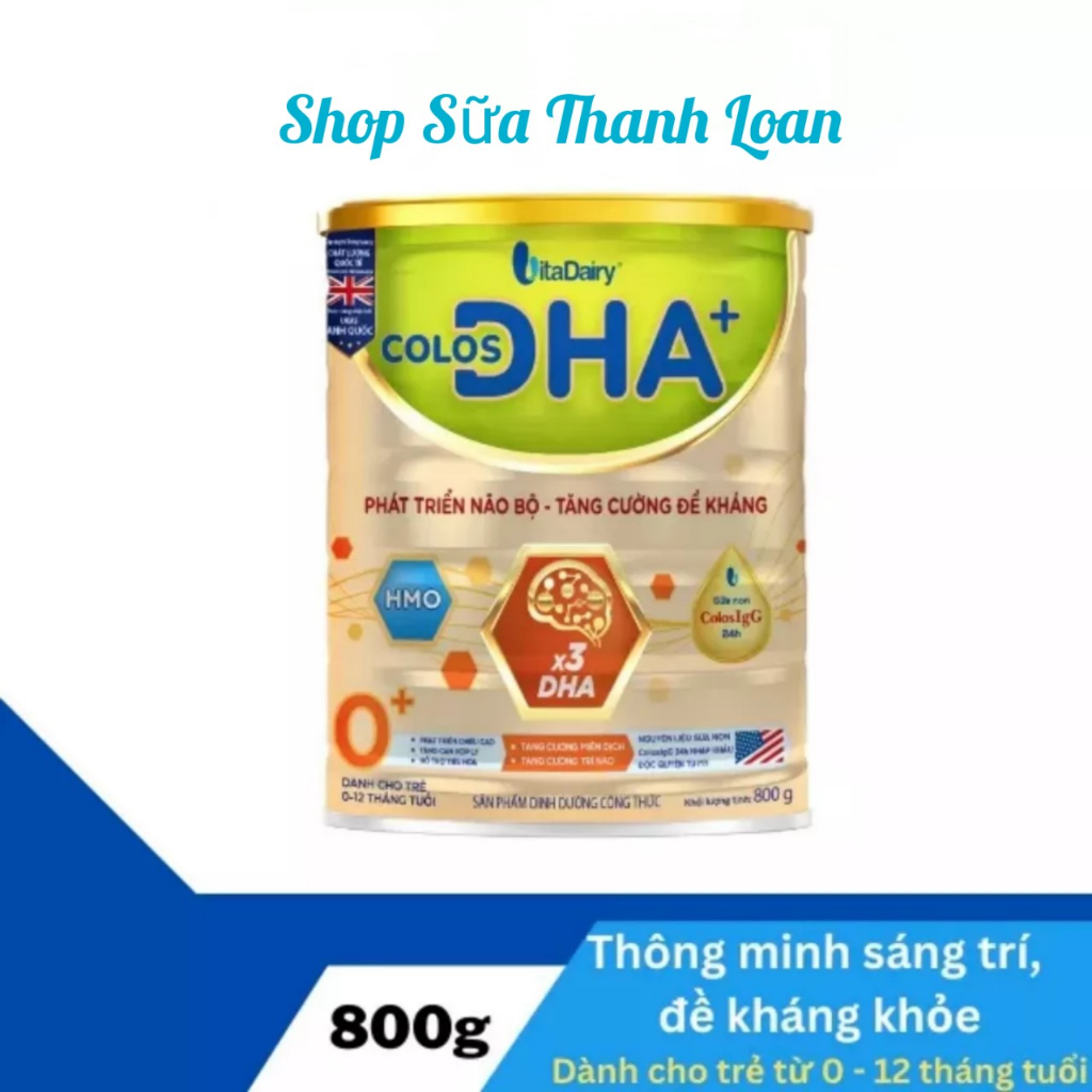 [HSD T9-2026] [Quét Mã QR Đổi Quà] Sữa Bột Vitadairy Colos DHA 0+ 800g ...