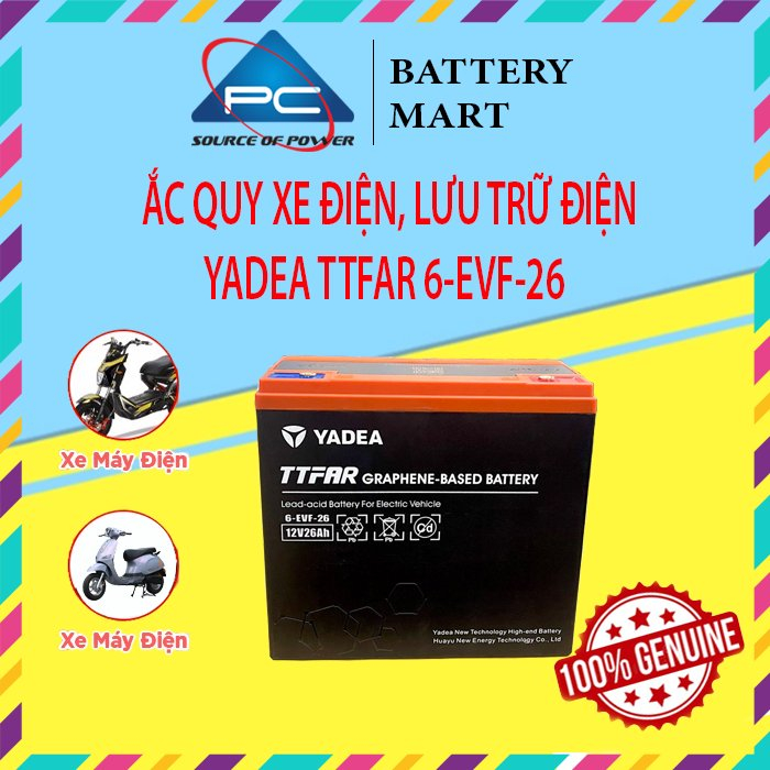 Ắc Quy YADEA 6-EVF-26 12V– 26AH TTFAR, acquy dùng cho Xe Điện | Shopee ...