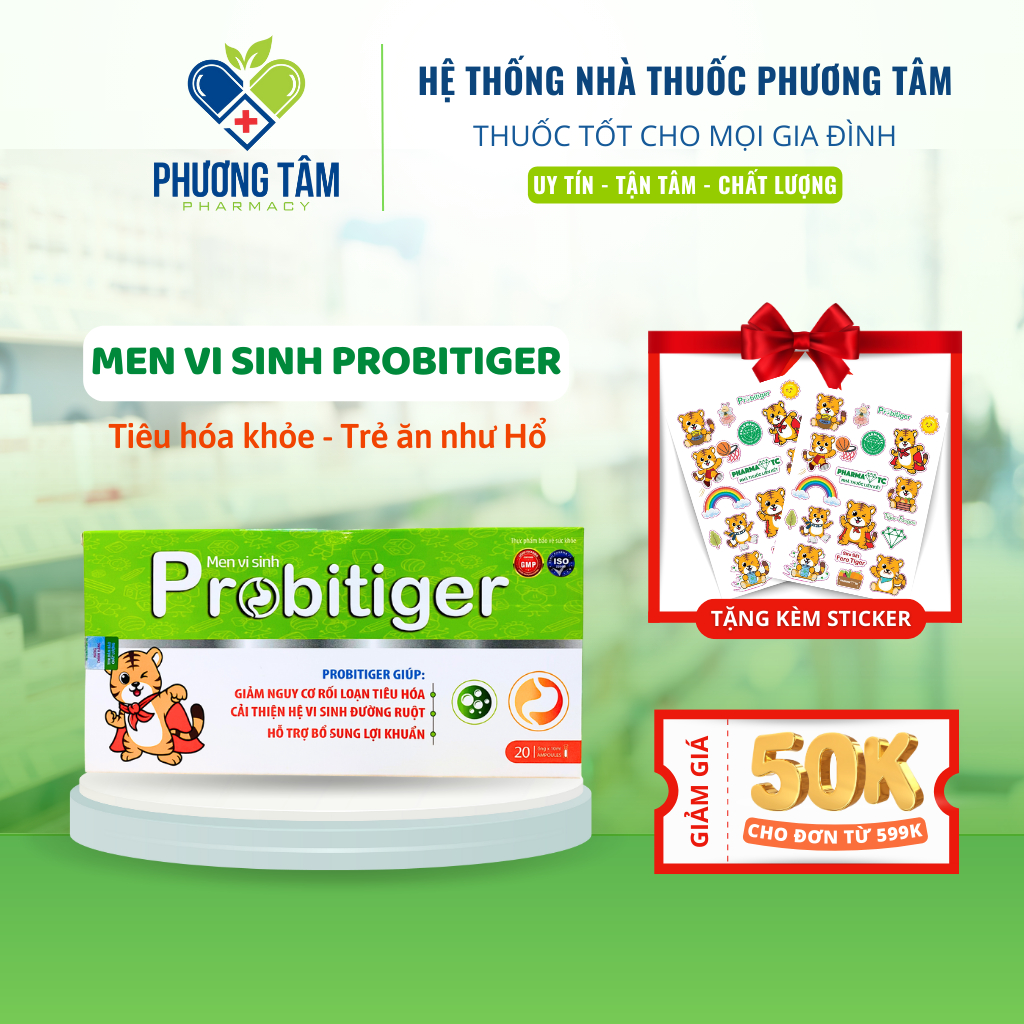 Men vi sinh Probitiger, bổ sung lợi khuẩn, giảm rối loạn tiêu hóa, tăng ...