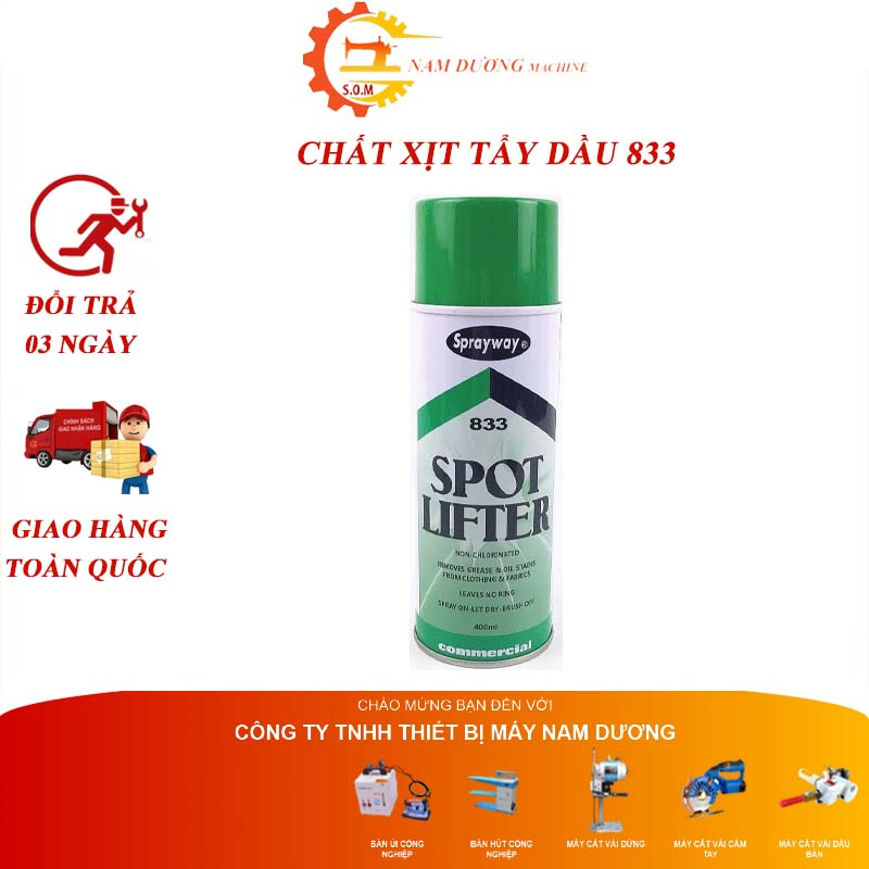 Chai tẩy dầu máy trên vải Sprayway 833 Spot Lifter - CHAI TẨY DẦU TRÊN ...