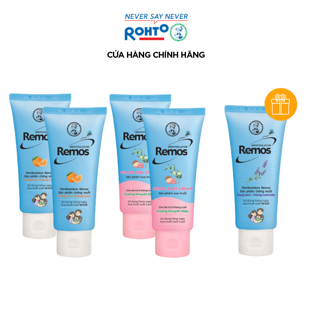 Combo 4 kem chống muỗi: 2 Remos hương Cam 70g + 2 Kem Remos Baby 70g ...