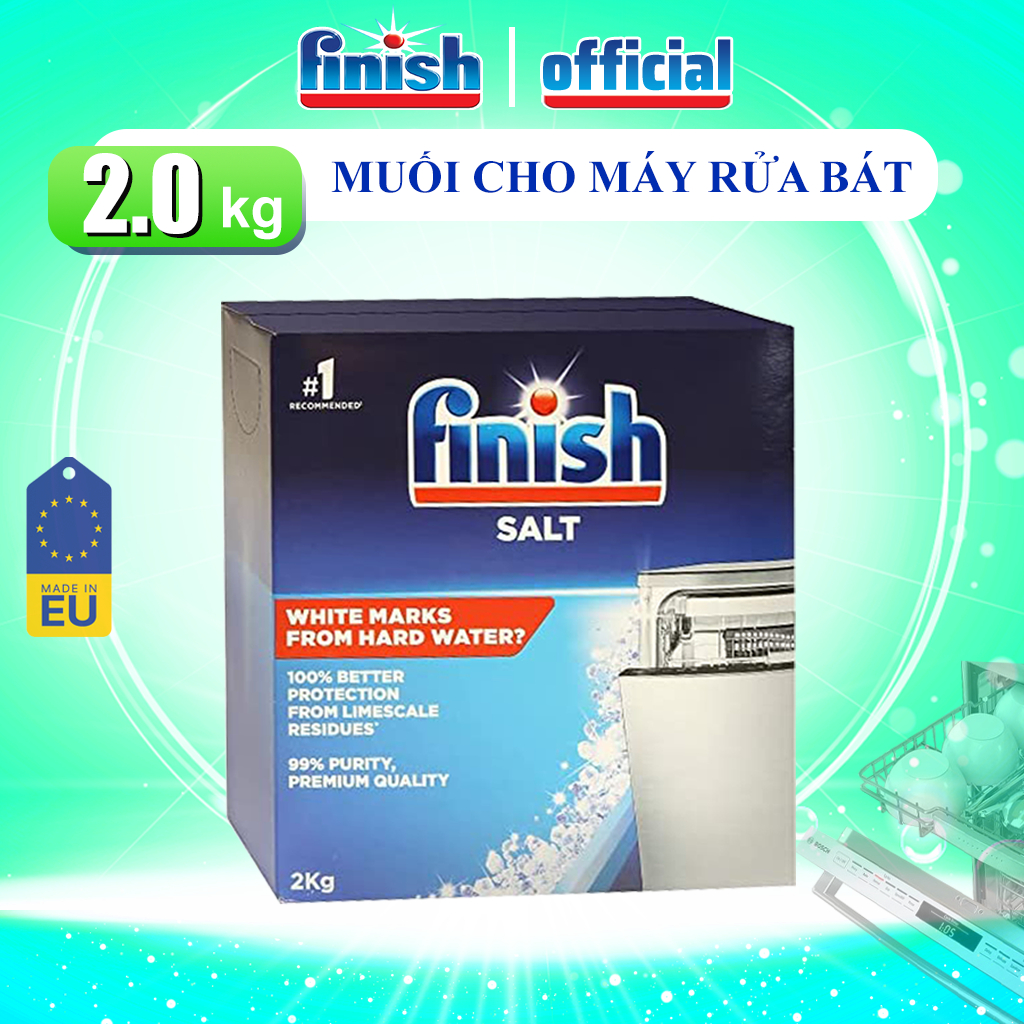 Muối Rửa Chén Bát Finish Hộp 2 Kg Siêu Tiết Kiệm Muối Làm Mềm Nước Và ...