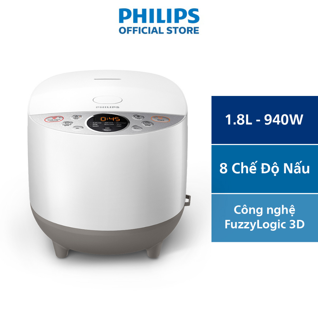 Nồi cơm điện tử Philips HD4515/55 | 1.8 lít | 6 lớp để dẫn nhiệt tốt ...