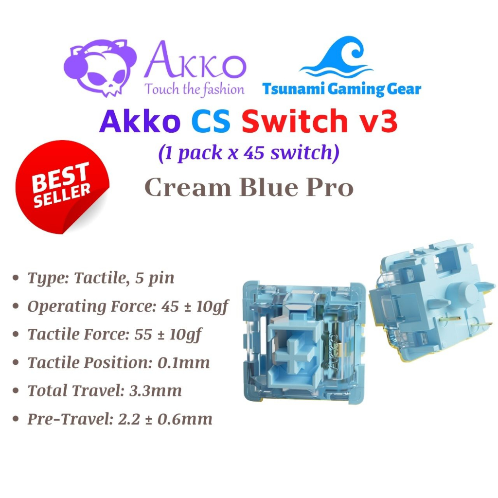 Bộ switch AKKO CS v3 - Cream Blue | Cream Yellow | Cream Blue Pro ...