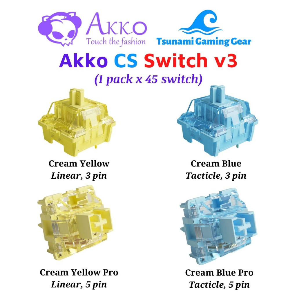 Bộ switch AKKO CS v3 - Cream Blue | Cream Yellow | Cream Blue Pro ...