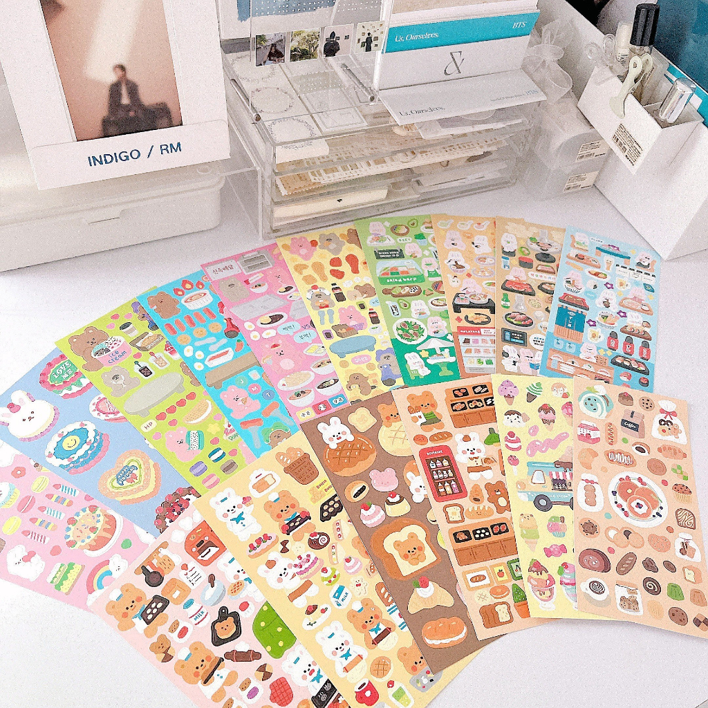 Set 4 stickers cán mờ Daiso Hàn | Shopee Việt Nam