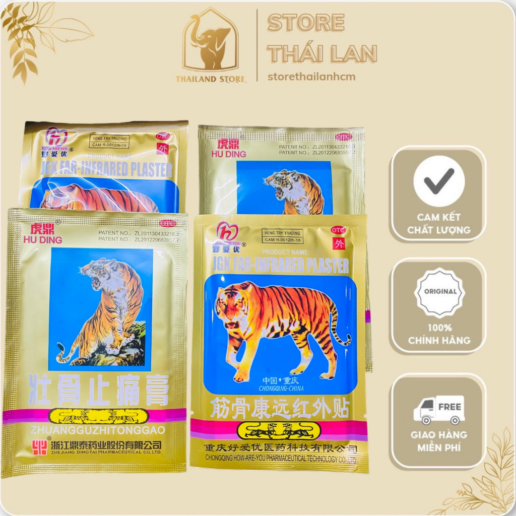 [CHÍNH HÃNG] Cao dán Cọp 5 CHỮ Thái Lan (1 gói 4 miếng) - Hỗ trợ giảm ...