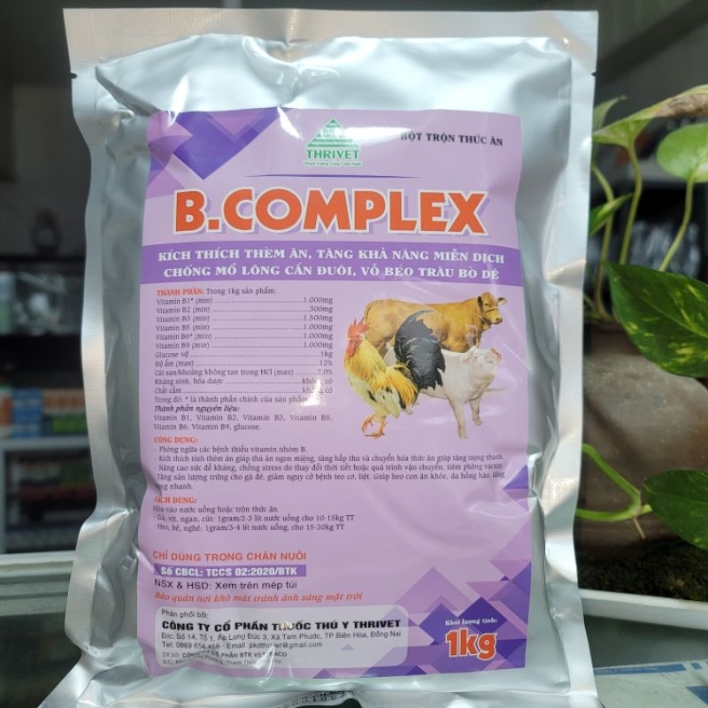 Gói BCOMPLEX 1kg Kích thích thèm ăn, tăng khả năng miễn dịch, chống mổ lông cắn đuôi, vỗ béo ...
