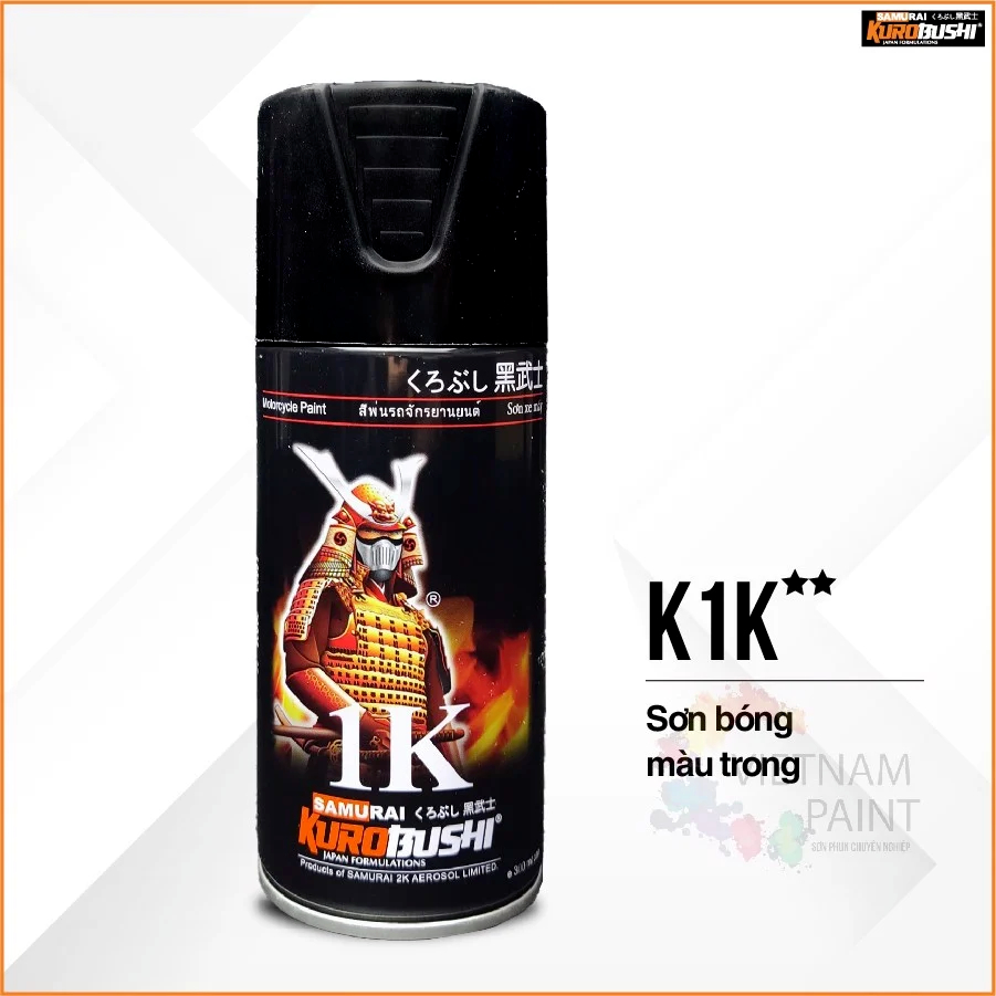 Sơn Xịt Samurai bóng - K1K (không Màu) Và K1KT(Không Màu- Hiệu Ứng Ánh ...