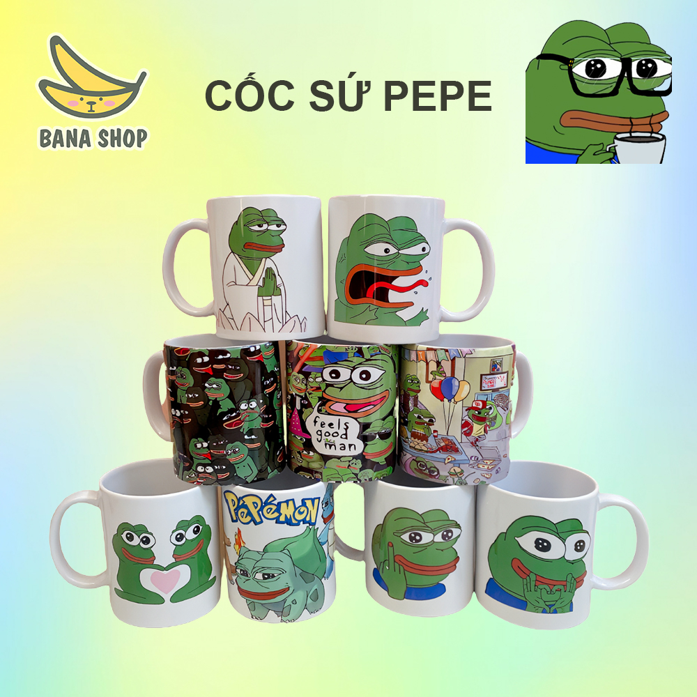 Ly cốc sứ ếch xanh Pepe sad frog siêu bựa dành cho vozer | Shopee Việt Nam