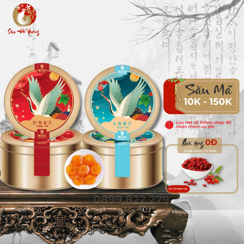 Nhân Sâm Lát Tẩm Mật Ong Hộp Thiếc Hoặc Tách Gói Tiện Dụng Giúp Tăng ...