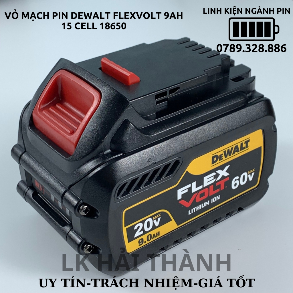 Vỏ mạch pin Dewalt Flexvolt 9ah 15 cell 18650 nhận sạc zin | Shopee ...
