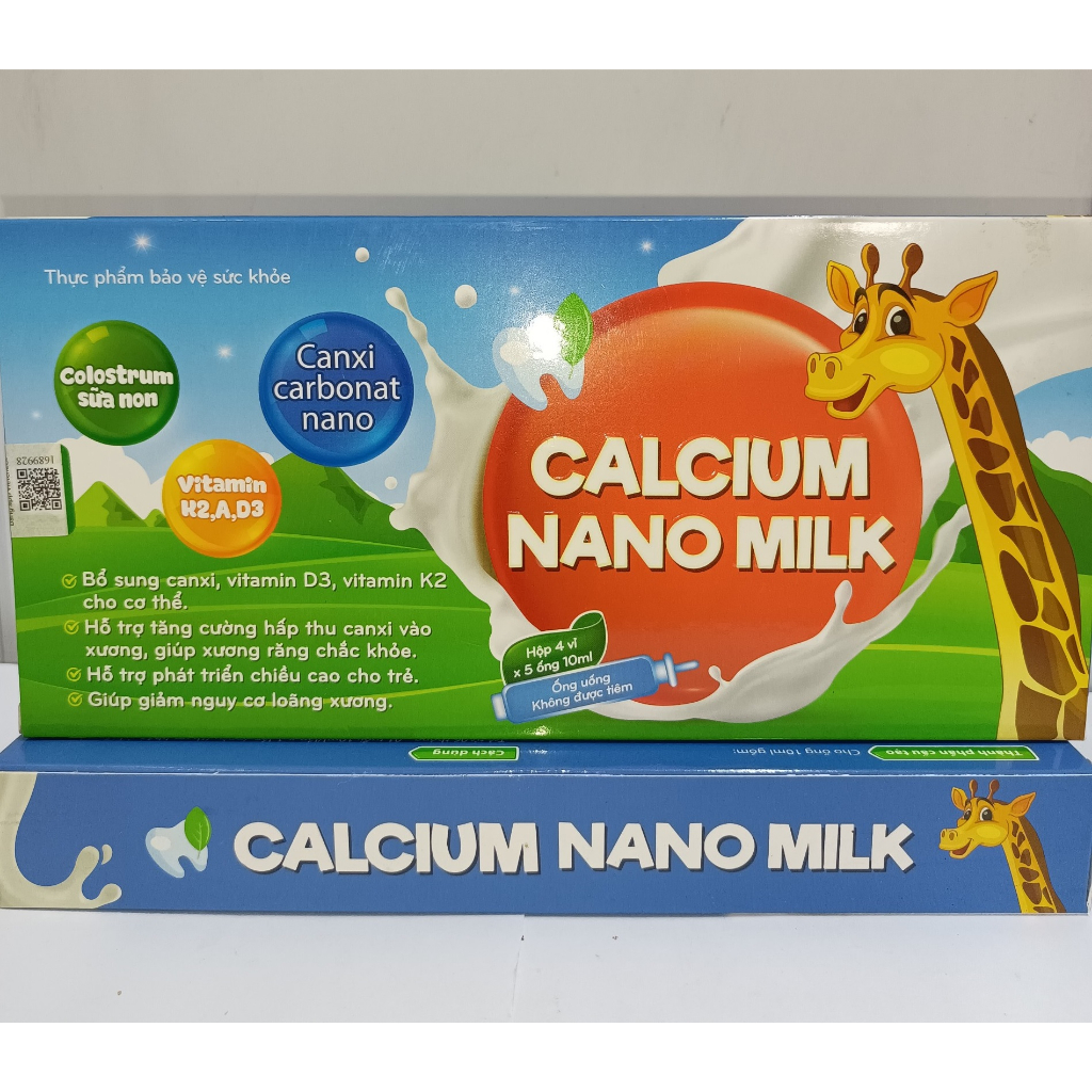 Canxi Sữa CALCIUM NANO MILK hỗ trợ phát triển chiều cao cho bé, hộp 20 ...