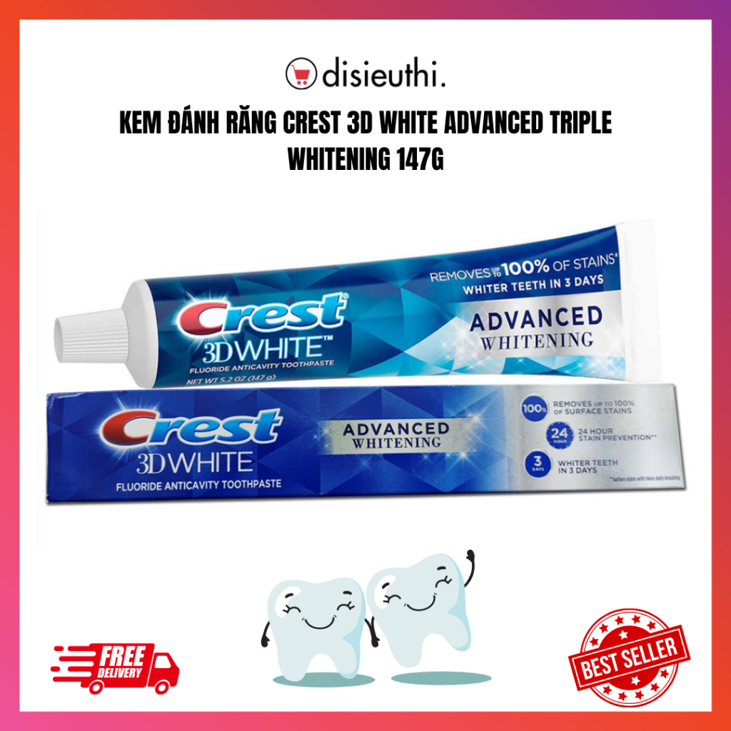 Tuýp Kem Đánh Răng Crest 3d White Advanced Triple Whitening 147g Hàng ...