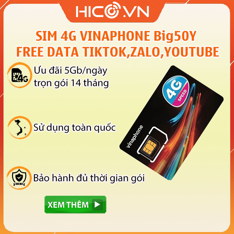 Sim 4G Vinaphone trọn gói 14 Tháng - D89Y, BIG50Y - ưu đãi 5Gb/ngày trọn gói 14 tháng không cần ...