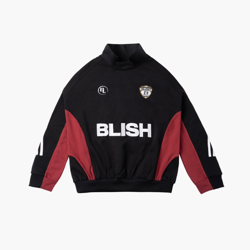 Áo tay dài Pullover BLISH - màu đen phối đỏ. | Shopee Việt Nam
