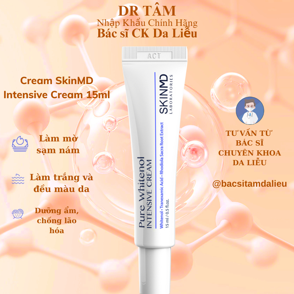 KEM TRẮNG DA MỜ THÂM SẠM NÁM SKIN MD SKINMD PURE WHITENOL INTENSIVE ...