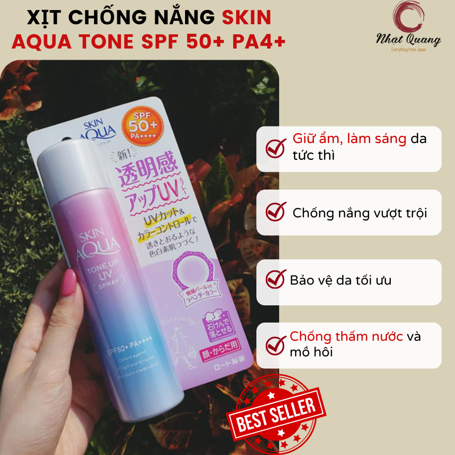 Xịt chống nắng Skin Aqua Tone Up UV Spray SPF 50+ PA++++ (70g) | Shopee Việt Nam