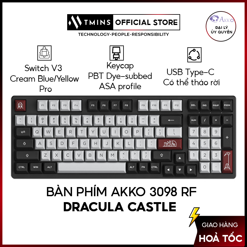 Bàn phím AKKO 3098 RF Dracula Castle (Dual-mode / AKKO sw v3) | Shopee ...