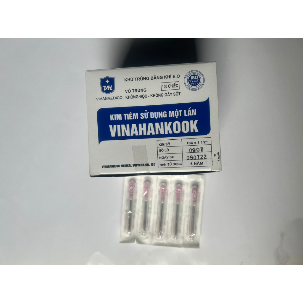 Hộp 100 cái Kim tiêm sử dụng 1 lần Vinahankook 18G/20G | Shopee Việt Nam
