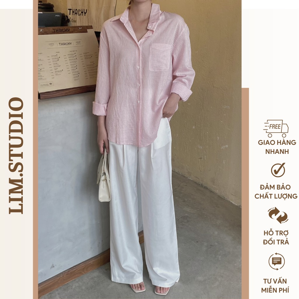 SƠ MI OVER 1 TÚI BASIC | lim.studio [ảnh thật/video thật] | Shopee Việt Nam