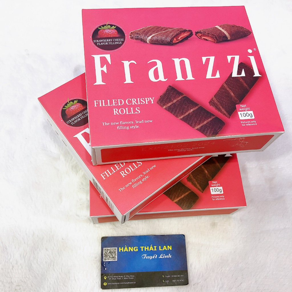 Bánh cuôn Franzzi kem phô mai dâu 100g (HK) | Shopee Việt Nam