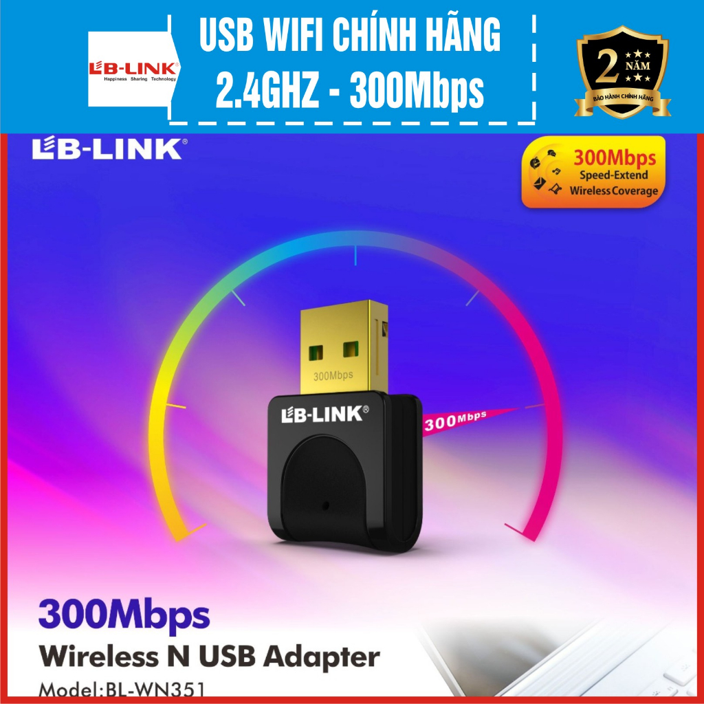 Bộ thu sóng wifi Glowy BL-WN351 LB LINK - Siêu nhỏ gọn - Tốc độ 300Mbs ...
