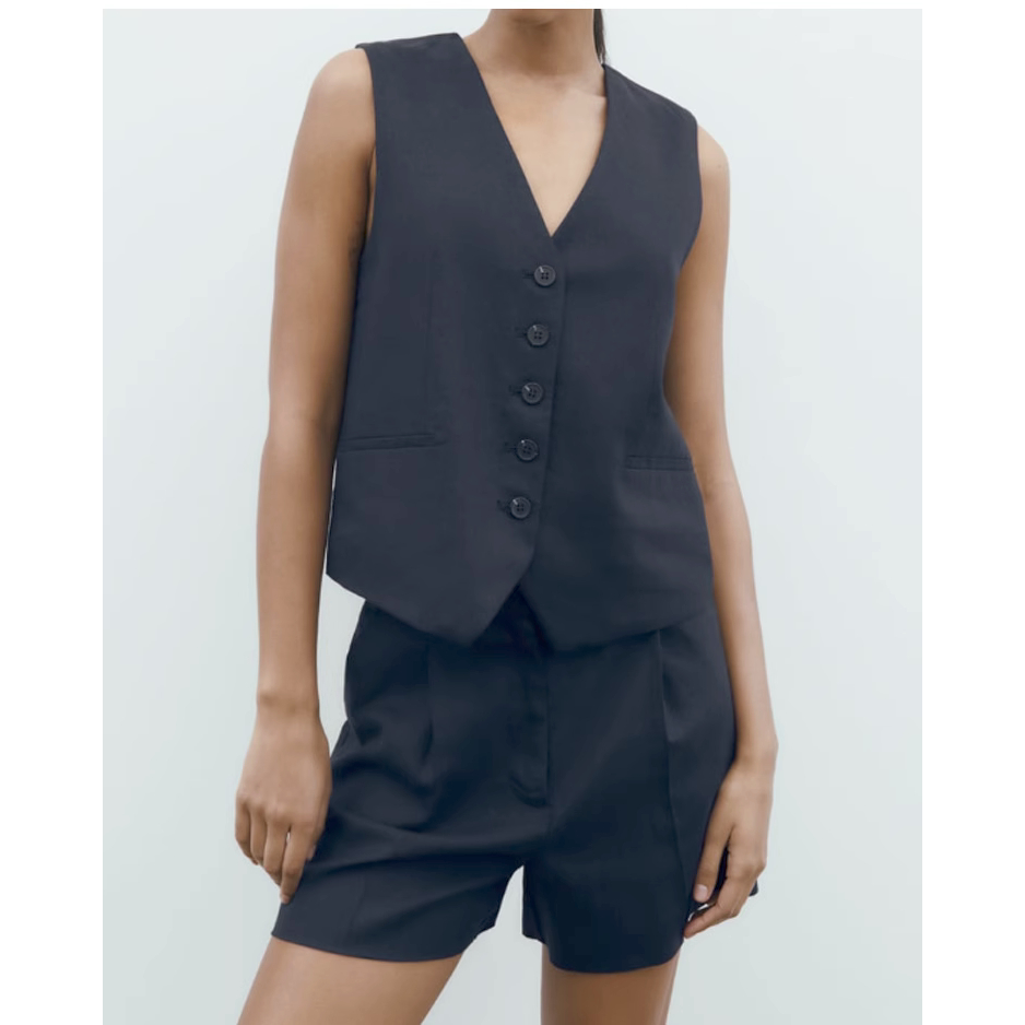 Áo Zara gile và quần short Linen có 2 màu sang đẹp | Shopee Việt Nam