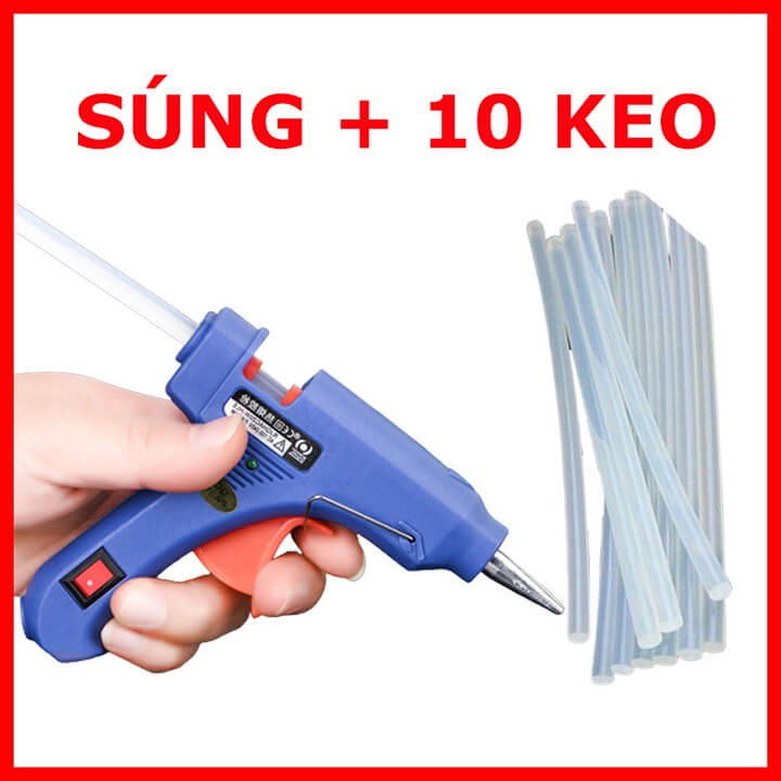 Súng bắn keo silicon 20w + tặng 10 cây keo | Shopee Việt Nam