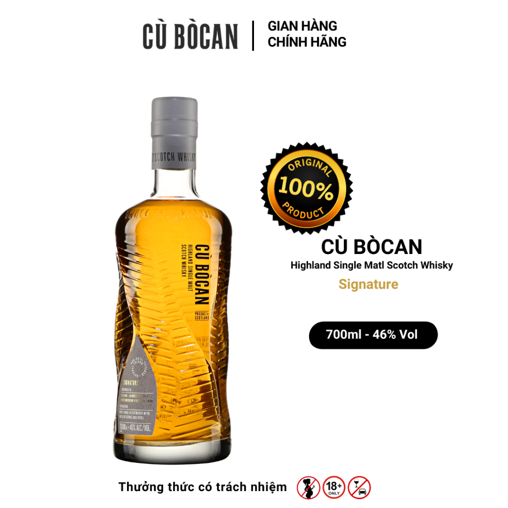Rượu Whisky Cù BòCan Highland Single Malt SIGNATURE Nồng Độ Alc 46% 700ml [Có kèm hộp] | Shopee ...