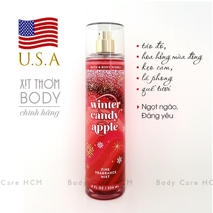 Xịt thơm dưỡng ẩm Winter Candy Apple body mist - Bath and Body Works ...